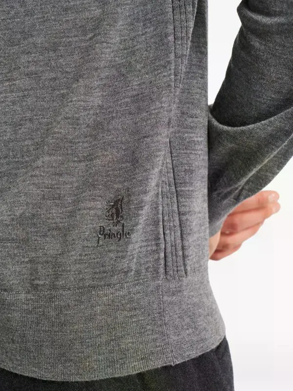 Pringle Of Scotland Polo-collar Merino Wool Jumper - Grey