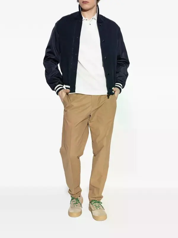 Moncler Knitted Bomber Jacket With Striped Trim