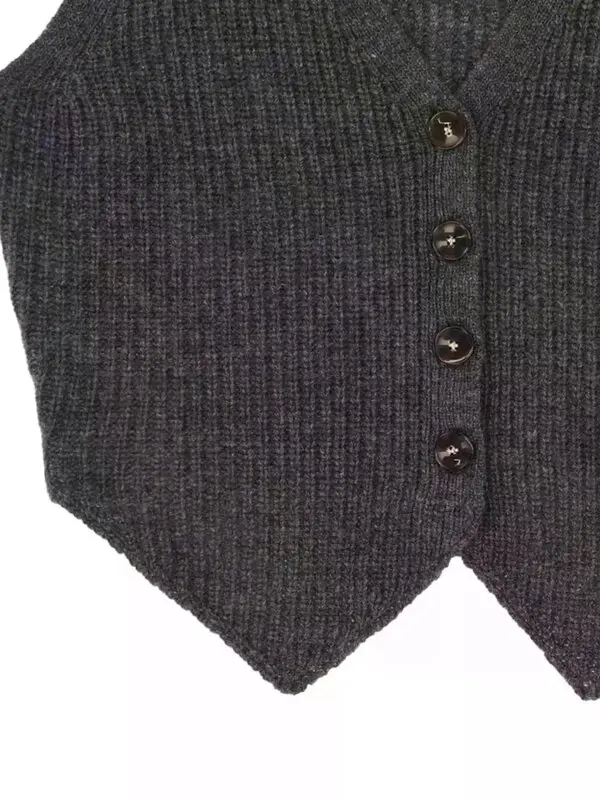 THE GARMENT Ribbed Knit V-neck Waistcoat