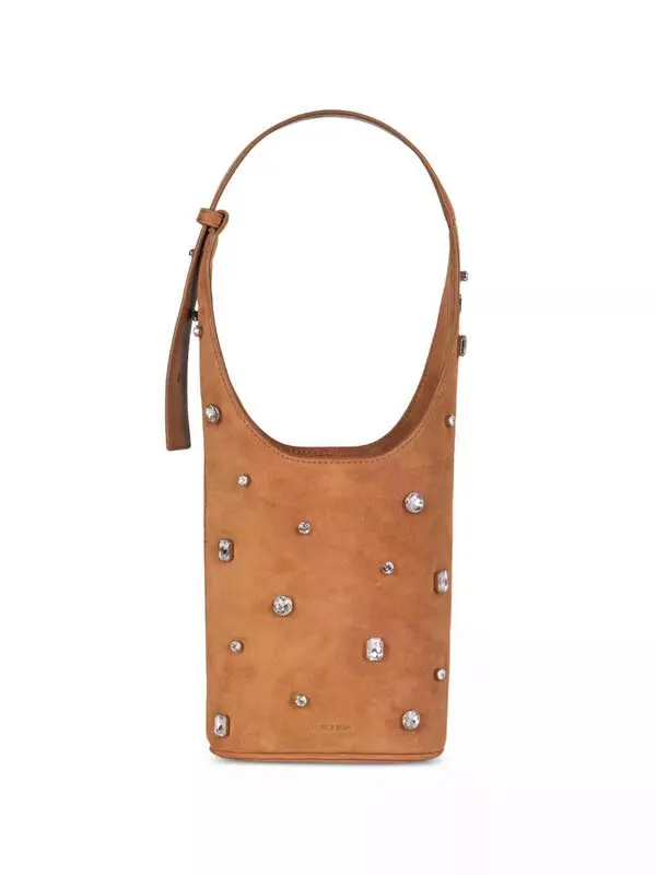 Veronica Beard Crystal-embellished Bucket Bag - Brown
