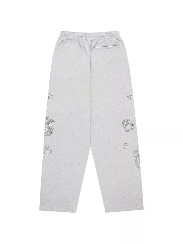 SP5DER Rhinestone Wide-leg Track Pants - Grey