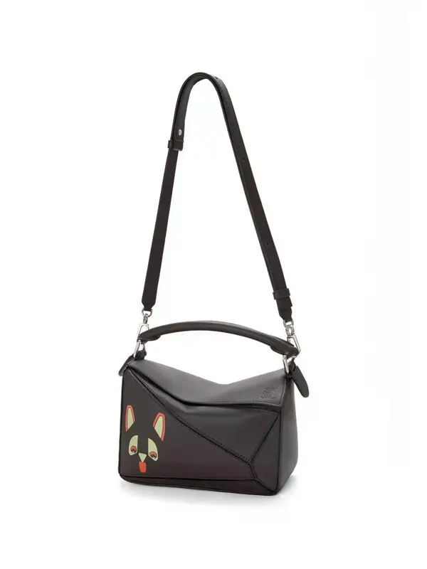 Loewe Small Puzzle Futurism Cat Tote Bag - Brown