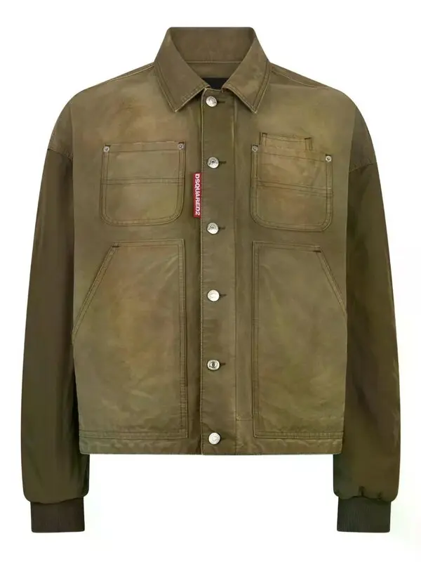 Dsquared2 Long Sleeve Collared Jacket With Flap Pockets