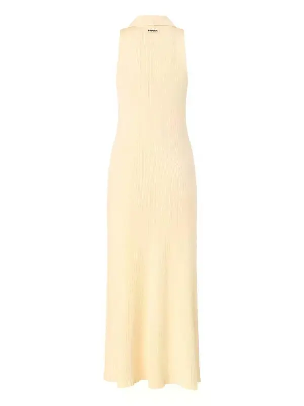 Pinko Ribbed Neck-tie Midi Dress