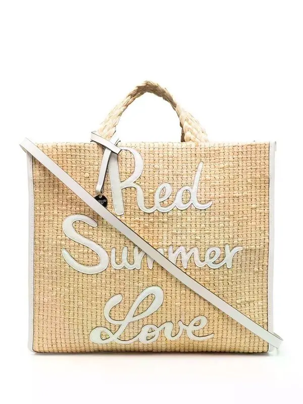 Red Valentino Summer Love Straw Tote Bag - Neutrals