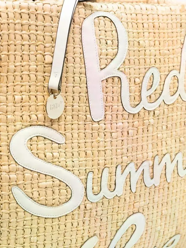 Red Valentino Summer Love Straw Tote Bag