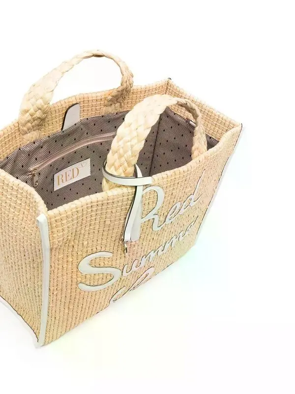 Red Valentino Summer Love Straw Tote Bag
