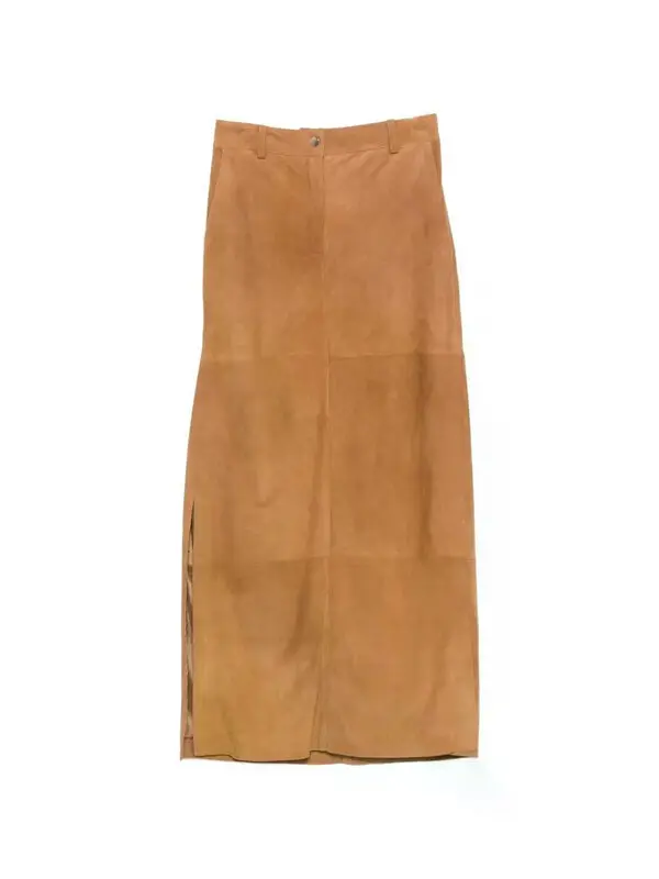 Erika Cavallini Panelled Slit Skirt - Brown