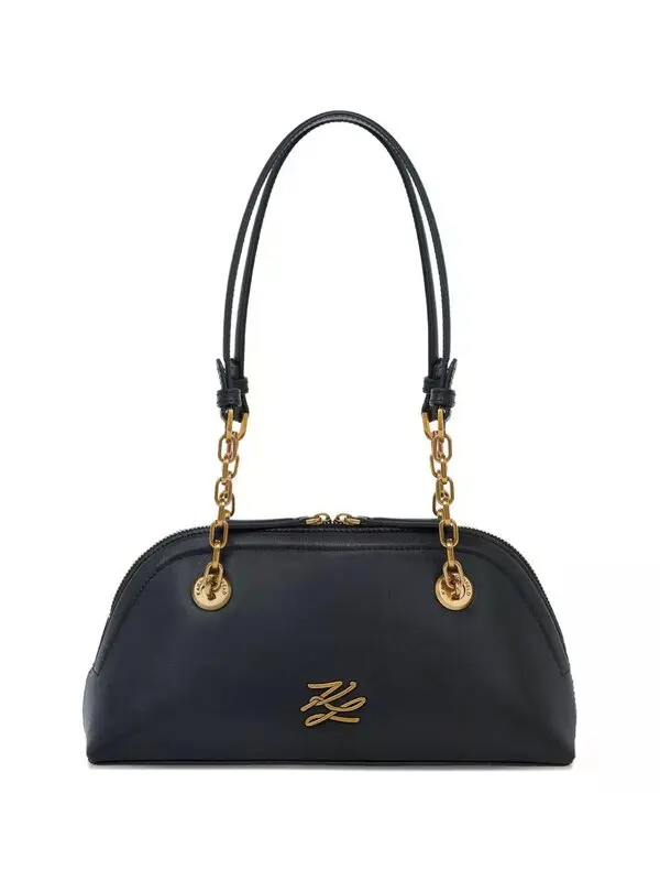 Karl Lagerfeld Small K-autograph Shoulder Bag With Gold-tone Hardware - Black