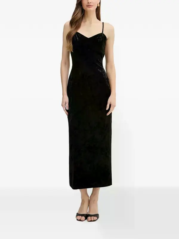 Guess Strap-detail Midi Dress - Black
