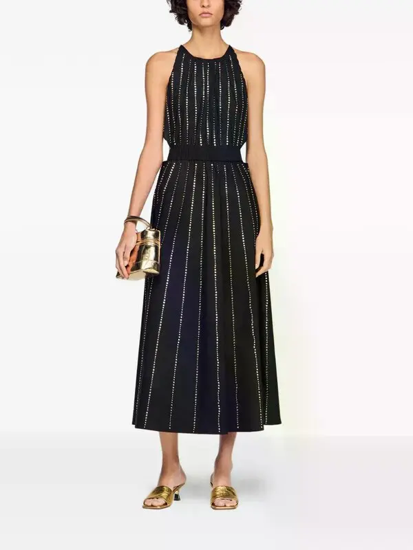 Sandro Embellished Cut-out Midi Dress