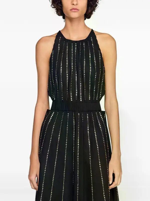 Sandro Embellished Cut-out Midi Dress