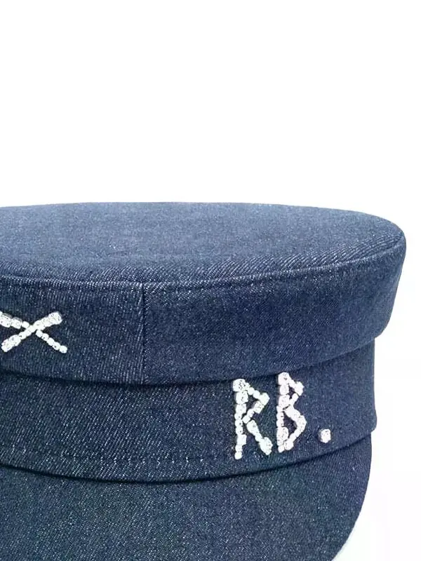 Ruslan Baginskiy Denim Cap With Crystal Embellishment - Blue