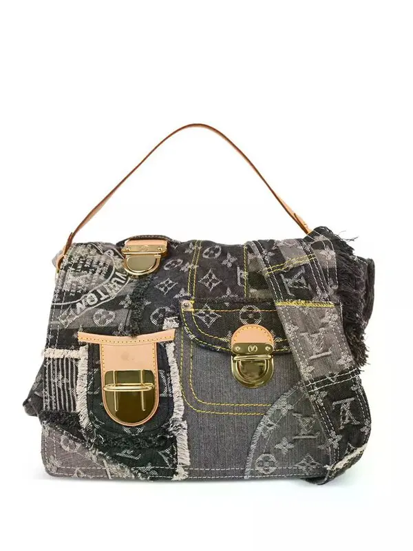 LOUIS VUITTON Monogram Patchwork Two-way Tote Bag - Black