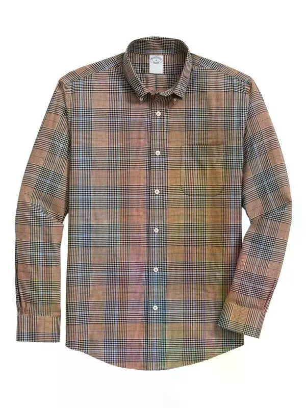 Brooks Brothers Plaid-patterned Button-down Collar Shirt - Brown