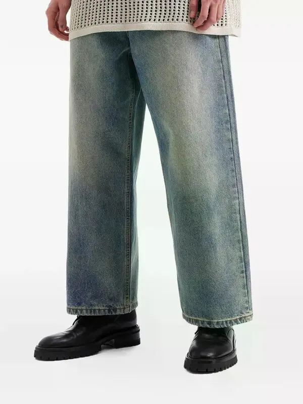 FIVE CM Distressed Wide-leg Denim Jeans