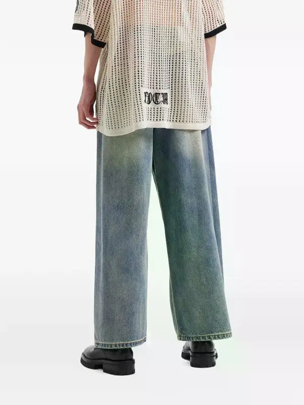 FIVE CM Distressed Wide-leg Denim Jeans