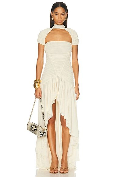SIEDRES Roxy Ruched Dress - Ecru