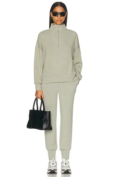 Varley Hawley Half Zip Sweatshirt - Shadow Marl