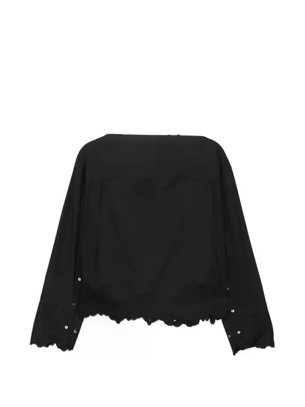 JNBY Embroidered Boat Neck Blouse - Black