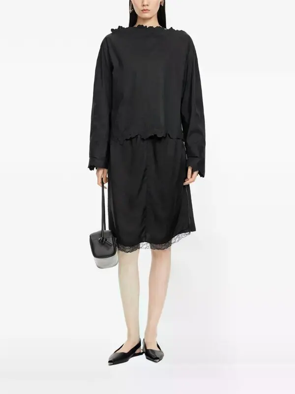 JNBY Embroidered Boat Neck Blouse - Black