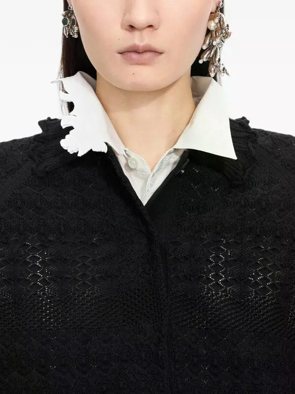 JNBY Cotton Sweater With Polo Collar - Black
