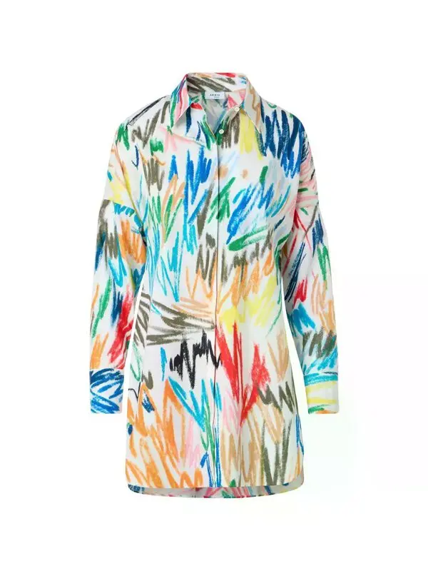 Akris Long-sleeve Printed Shirt