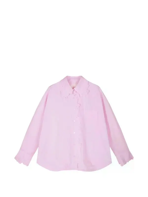 JNBY Floral A-line Shirt With Chest Patch Pocket And Drawstring Waist - Pink