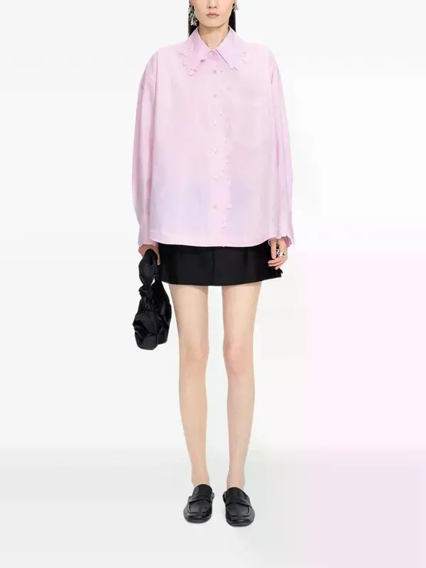JNBY Floral A-line Shirt With Chest Patch Pocket And Drawstring Waist