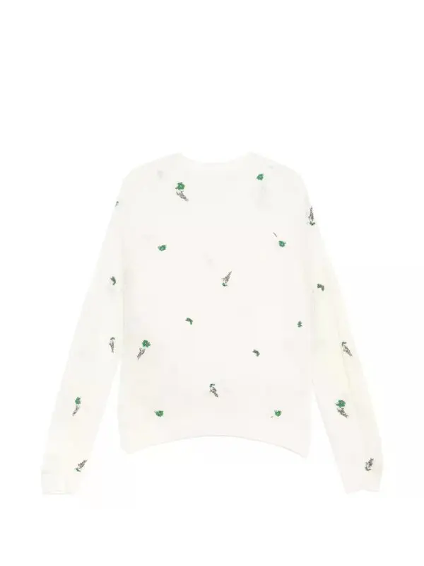 JNBY Long Sleeve V-neck Top With Floral Motif