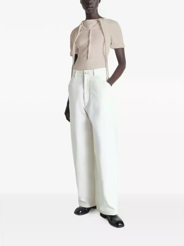 LEMAIRE Cotton-linen Rib Henley - Neutrals