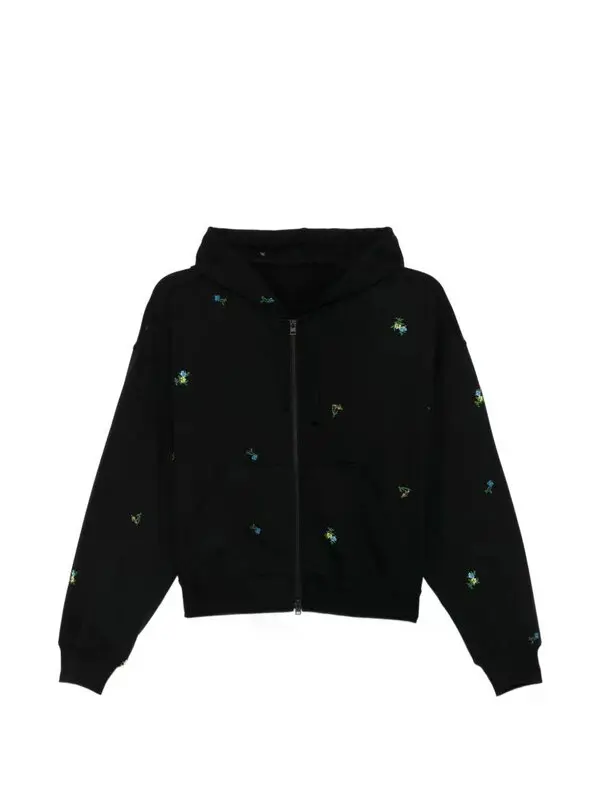 JNBY Floral Embroidered Full Zip Hoodie