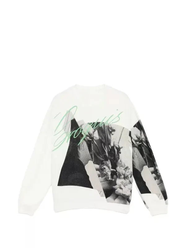 CROQUIS Graphic Print Crew Neck Jumper - Neutrals