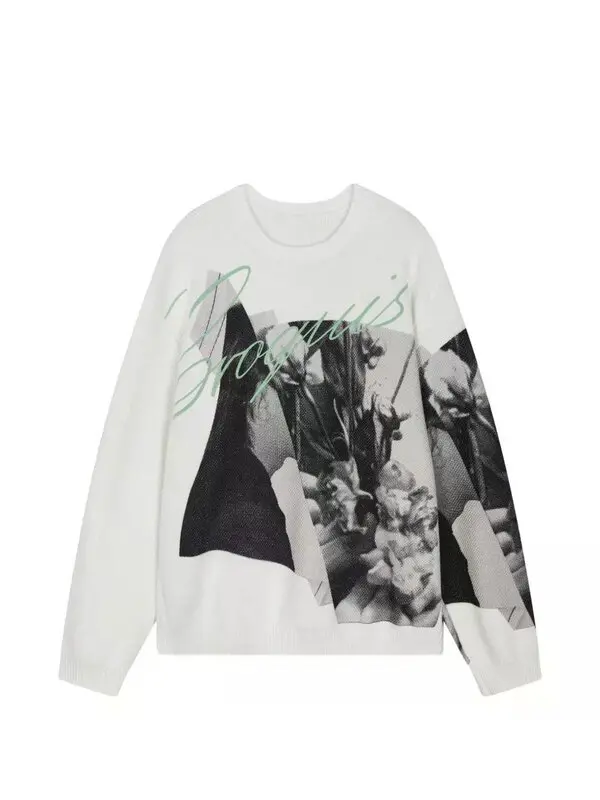 CROQUIS Graphic Print Crew Neck Jumper - Neutrals