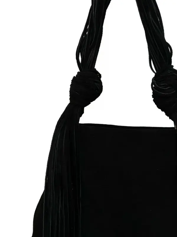 JNBY Fringed Shoulder Bag With Knotted Top Handle