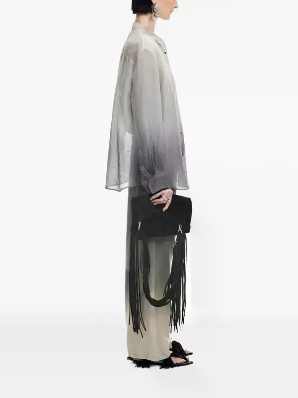 JNBY Fringed Shoulder Bag With Knotted Top Handle - Black