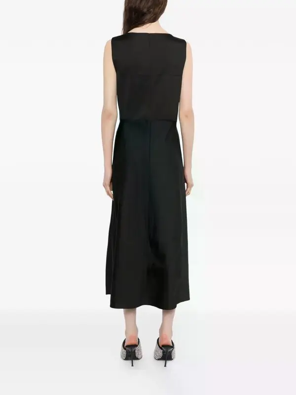 LESS Origami Midi Dress With Ribbon Detail