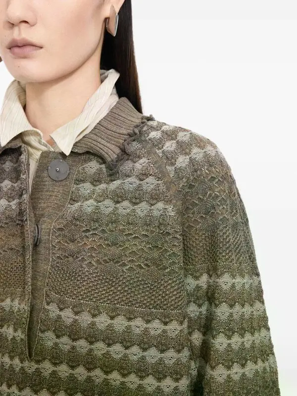 JNBY Geometric Print Polo Collar Sweater