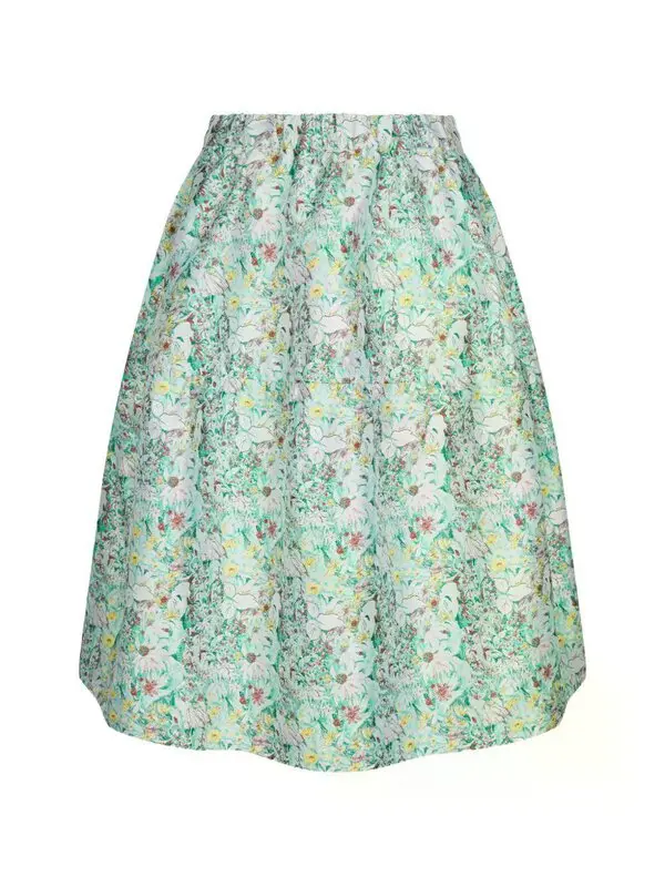 JNBY Floral Embroidered Midi Skirt - Blue