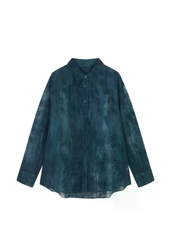 JNBY Oversized Shirt With Sheer Finish - Blue