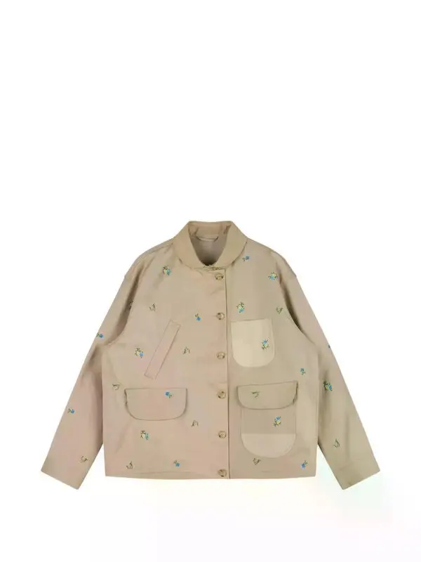JNBY Floral Embroidered Long Sleeve Jacket - Neutrals