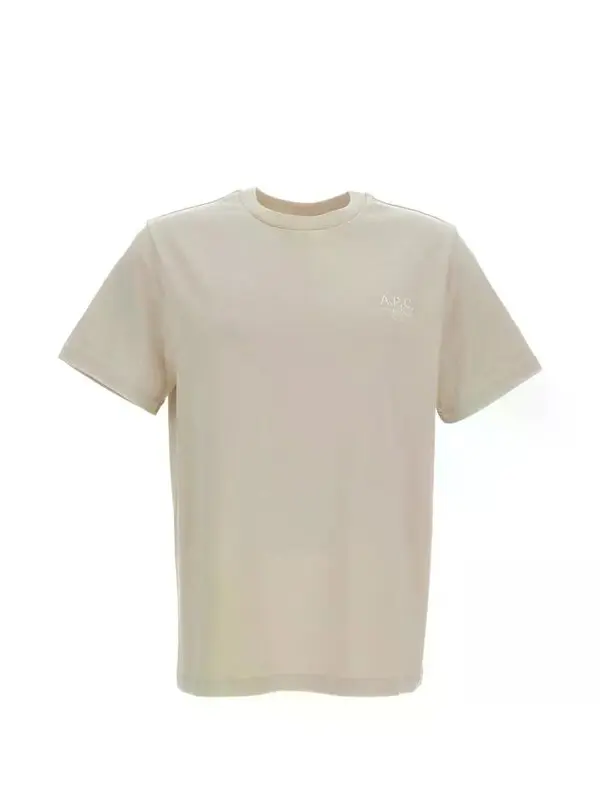 A.p.c. Crew Neck T-shirt With Logo Print - Neutrals