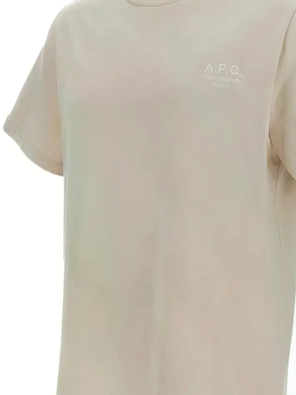 A.p.c. Crew Neck T-shirt With Logo Print - Neutrals
