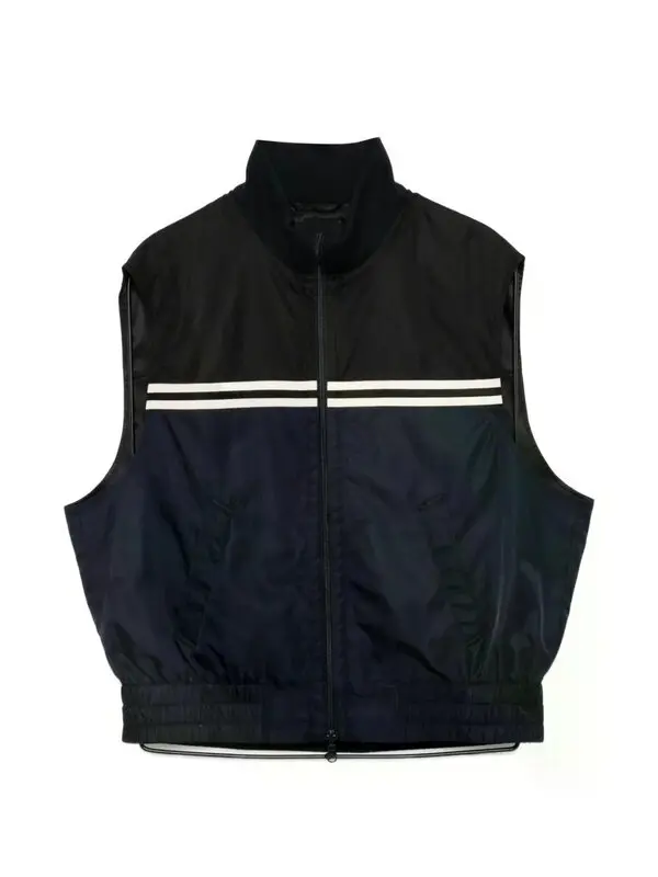 CROQUIS Two-tone Striped Zip-up Vest