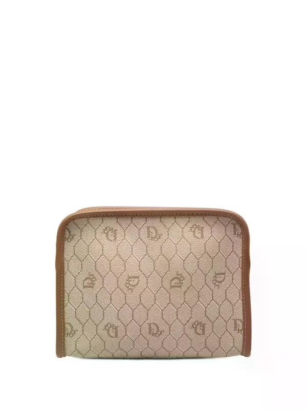 Dior 20th Century Honeycomb Coated Canvas Pouch - Brown