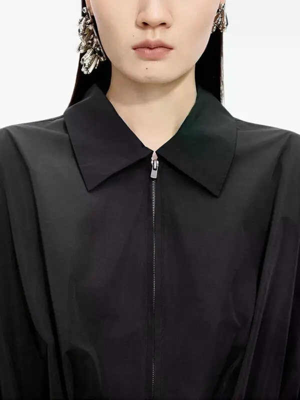 JNBY A-line Drawstring Dress With Point Collar And Zip Fastening - Black