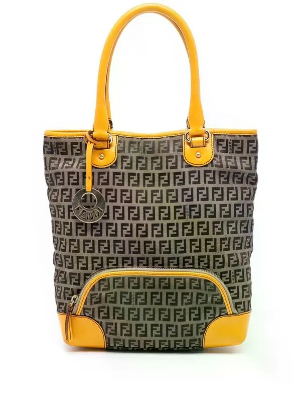 Fendi Zucchino Canvas Shopping Tote Bag - Brown