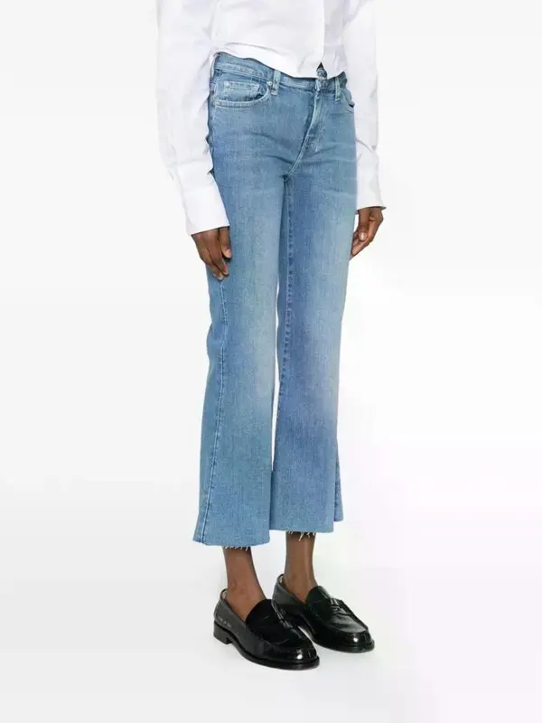 7 For All Mankind Cropped Flare Jeans With Raw Hem