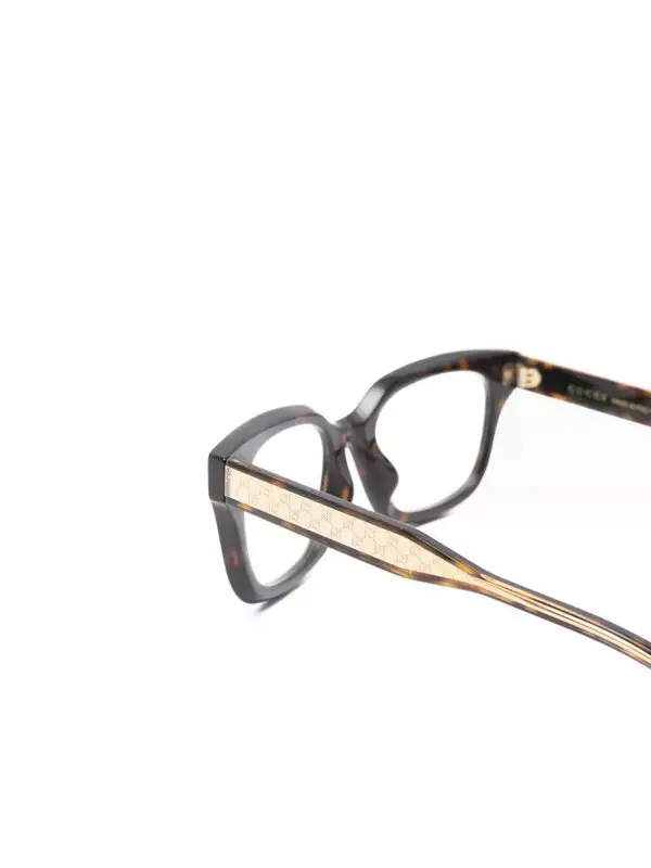 Gucci Tortoiseshell Patterned Frame Eyeglasses