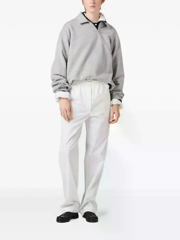 Miu Miu Oblique Zip Logo Sweatshirt